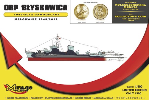 Mirage-Hobby 400001 ORP 'BŁYSKAWICA' 1943/2012 camouflage [with the Collector's Coin]