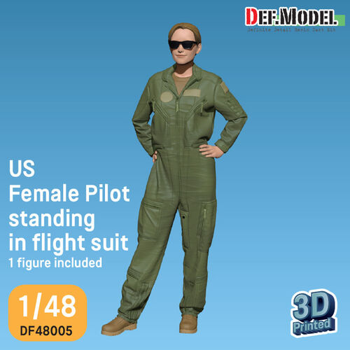 DEF Model DF48005 US Female Pilot Standing In Flight Suit (1 Fig.)