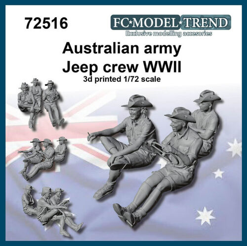 FC ModelTrend 72516 Australian Army Jeep Crew WWIII