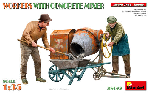 MiniArt 38077 Workers with Concrete Mixer
