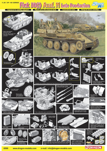 Dragon 6590 German Self-propelled antiaircraft gun Flak 38(t) Ausf.M Late Production