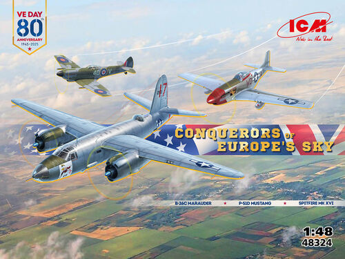 ICM 48324 Conquerors of Europe's Sky (B-26 C / P-51 D and Spitfire XVI)