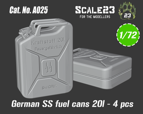 Scale23 72-A025 German SS fuel cans 20l - 4 pcs