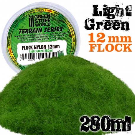 Green Stuff World 9944 Static Grass Flock 12mm - Light Green - 280 ml