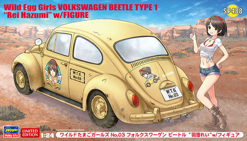 Hasegawa SP488 52288 Wild Egg Girls Volkswagen Beetle Type 1 "Rei Hazumi" w/Figure