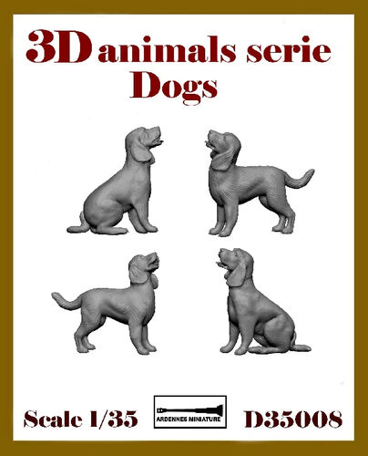 Ardennes Miniature D35008 Animals Serie - Dogs (4pcs)