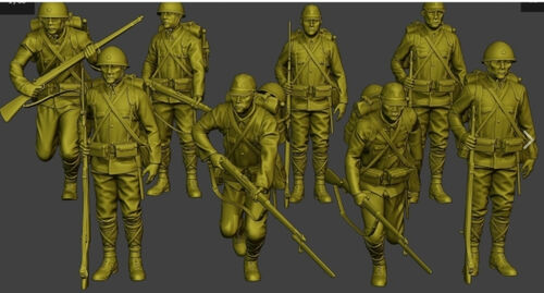Peddinghaus-Decals 72F047 Japanese Infantry No. 3 Marching (7 Figures)