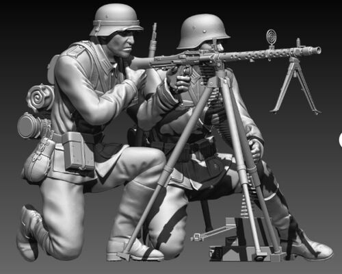 Peddinghaus-Decals 72F077 MG 34 on anti aircraft tripod and crew