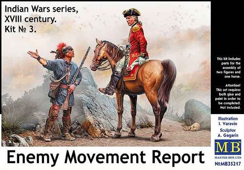 Master Box 35217 Indian Wars series, XVIII century. Kit No 3. Enemy Movement Report