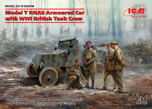 ICM 35670 Model T RNAS Armoured Car with WWI British Tank Crew