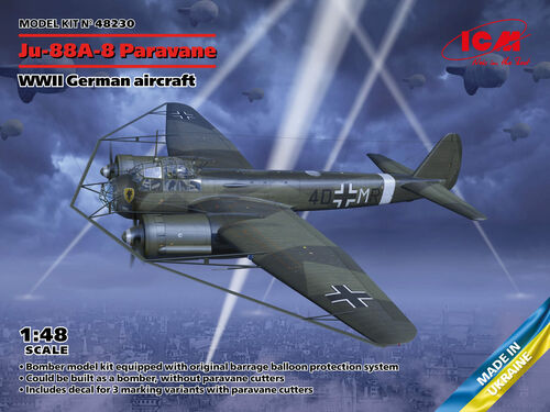 ICM 48230 Ju-88A-8 Paravane, WWII German aircraft