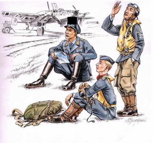 CMK F72112 German pilots at rest WW II 3fig.