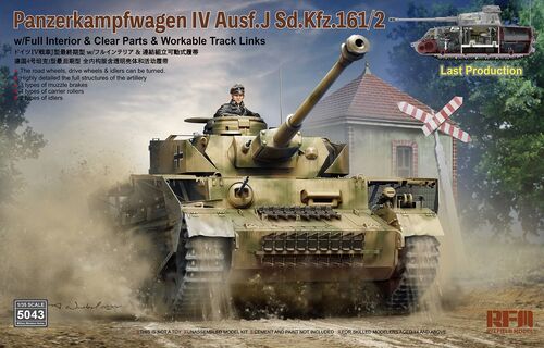 Rye Field Model RM-5043 Pz.Kpfw.IV Ausf. J Last Production with Full Interior & Clear Parts & Workable Track Link