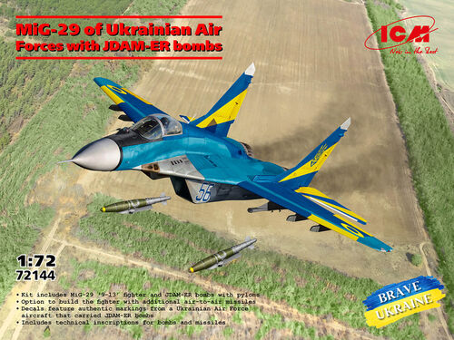 ICM 72144 MiG-29 9-13 of Ukrainian Air Forces with JDAM-ER Bombs