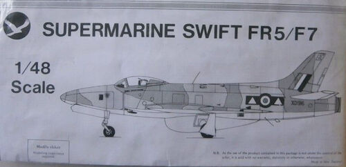 Falcon Model V412 Supermarine Swift FR.5 / F.7 - with metal parts and decals