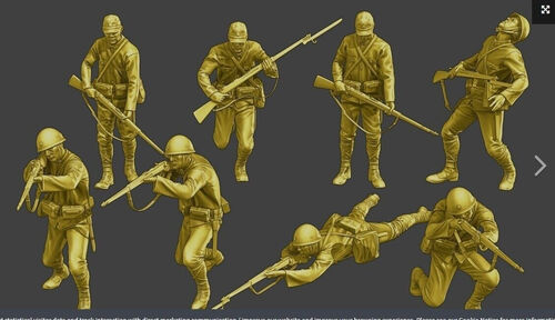 Peddinghaus-Decals 87F030 Japanese Infantry Attacking No. 2 (8 Figures)