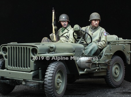Alpine Miniatures 35262 WW2 US Jeep Crew Set - 2 figs
