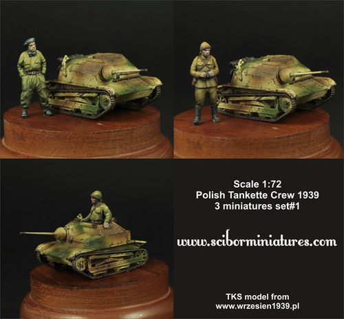 Scibor Monstrous Miniatures 72HM0003 Polish TKS Tankette Crew Set #1 (3)