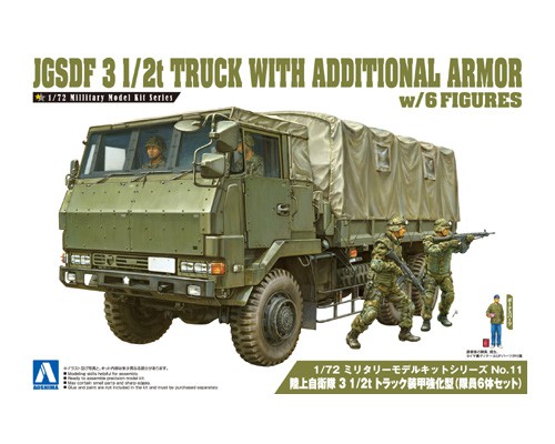 Aoshima 01208 JGSDF 3 1/2t Truck With Additional Armor (w/4 Figures)