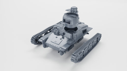 EMP3D 72011824 Czołg lekki Stridsvagn m/37 - otwarty właz