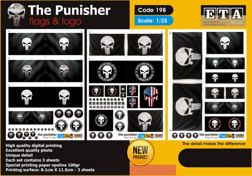 ETA DIORAMA ACCESSORIES 198 The Punisher - Flags and Logos