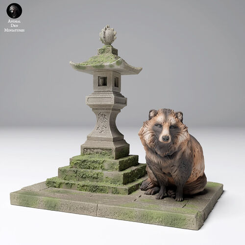 EMP3D 35130297 Tanuki - japoński jenot - siedzący (2 sztuki)