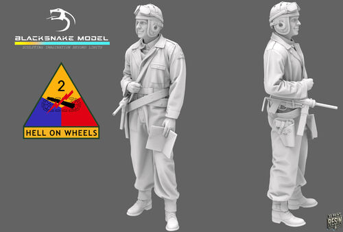 BlackSnake Model CREW-03 US WWII Tank Crew 2nd Armored Division - Soldier 3 (1 figure)