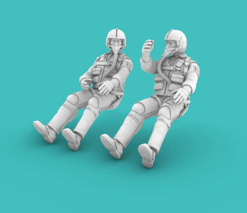 rise144models 32002 Vietnam War Era American Pilots Sitting Set No.2 (2 figures)