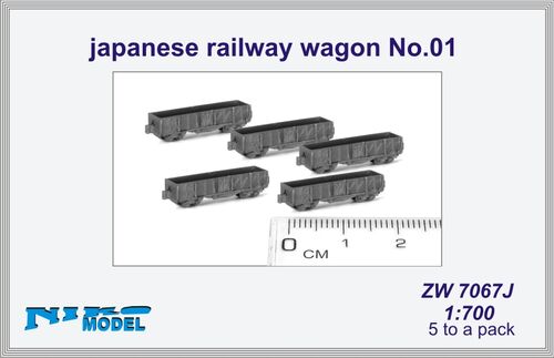 NIKO MODEL ZW7067J Japanese Railway Wagon No.01 (5 Per Pack)