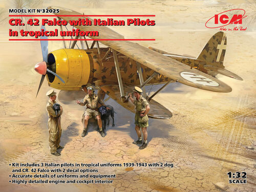 ICM 32025 CR. 42 Falco with Italian Pilots in tropical uniform