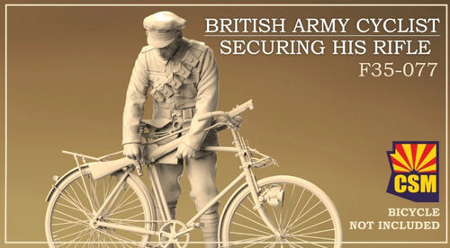 Copper State Models F35-077 British Army Cyclist Securing His Rifle (1 Figure / 3D-Printed)