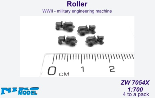 NIKO MODEL ZW7054X Roller WWII - military engineering machine 4 to a pack