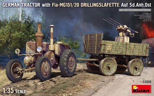 MiniArt 53008 German Tractor with FIa-MG151/20 Drillingslafette Auf Sd.Anh.Ost