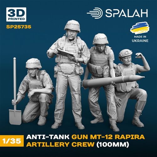 Spalah 25735 Anti-Tank Gun MT-12 Rapira Artillery Crew (4 Figures / 3D-Printed)
