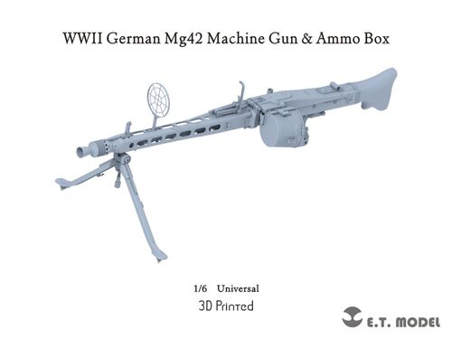 ET Model P06-001 WWII German Mg42 Machine Gun And Ammo Box (3D Printed) (Universal)