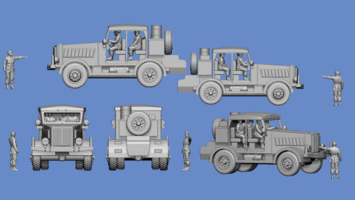 Germania-Figuren 72-WW2-310 Air force Crew for Hanomag SS100 Giant 6 figures