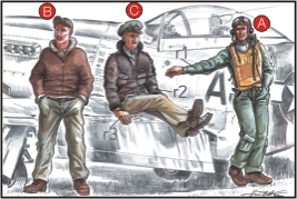 CMK F72039 US Army Pilots+Mechanic WW II