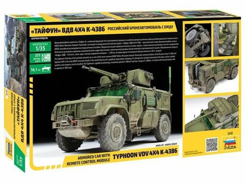 Zvezda 3648 Typhoon VDV 4X4 K-4386 Armored Car With Remote Control Module