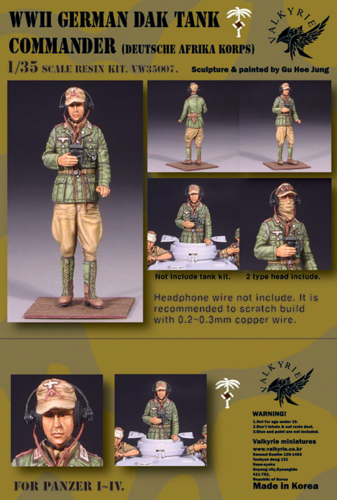 Valkyrie Miniatures 35007W WWII German DAK Tank Commander