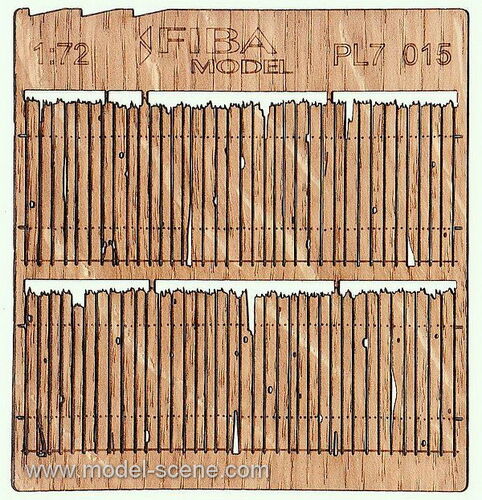 Model scene PL7-015 Wooden fence rotten