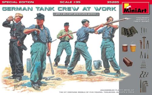 MiniArt 35285 German Tank Crew at Work Toolboxes, Buckets & Tools added