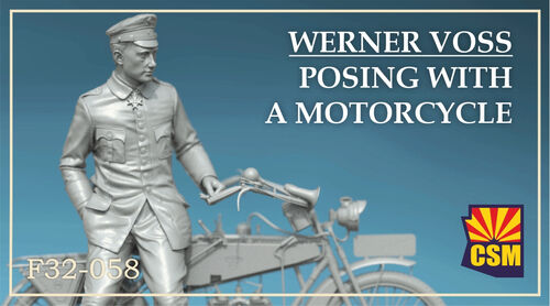 Copper State Models F32-058 Werner Voss Posing With A Motorcycle (Motorcycle Not Included)