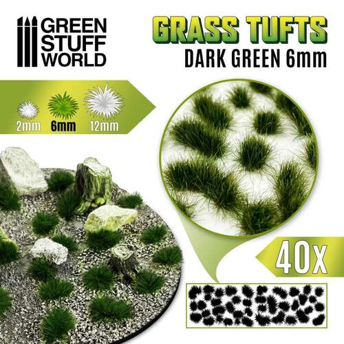 Green Stuff World 1244 Tufts 6mm - Dark Green