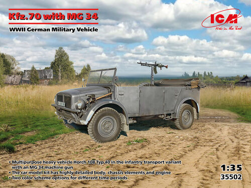 ICM 35502 Kfz.70 With MG 34 - WWII German Military Vehicle