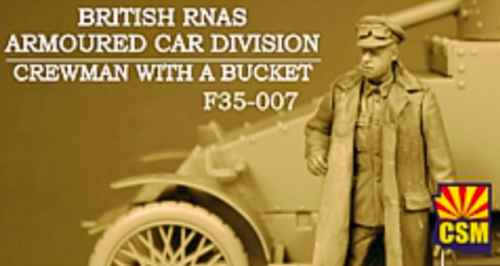 Copper State Models F35-007 British RNAS Armoured Car Division Crewman With A Bucket