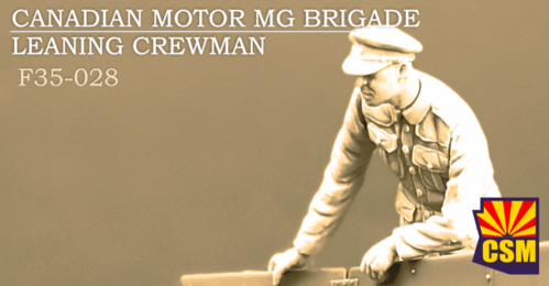 Copper State Models F35-028 Canadian Motor MG Brigade Leaning Crewman