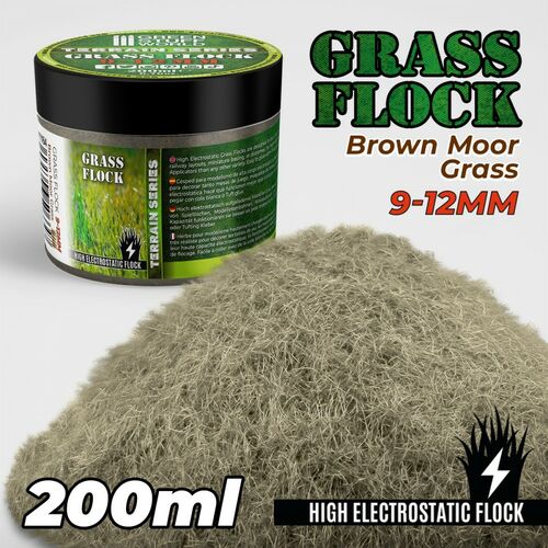 Green Stuff World 11164 Static Grass Flock 9-12mm - Brown Moor Grass