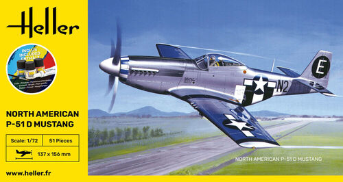 Heller 56268 North American P-51 D Mustang - Starter Set