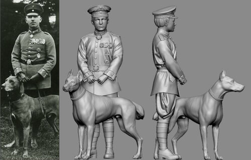 Peddinghaus-Decals 48400 German WWI Ace Max Immelmann with his Dog (3D-Printed)