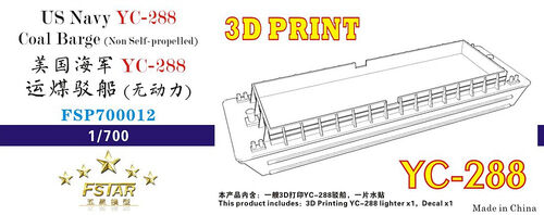 Five Star Model P700012 US Navy YC-288 Coal Barge - Non Self-propelled (3D Printed Model Kit)